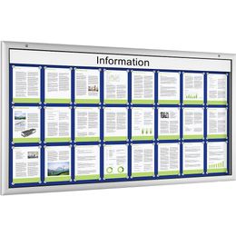 Flachschaukasten, für 24 x DIN A4, enzianblau kaiserkraft