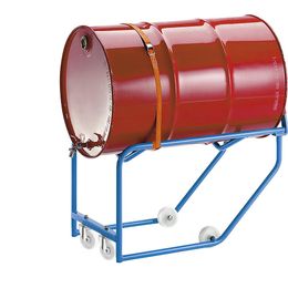 eurokraft pro Fasskipper f&uuml;r 200-Liter-Fass, 2 Lenkrollen, 2 Achsrollen, HxLxB 600 x 860 x 510 mm