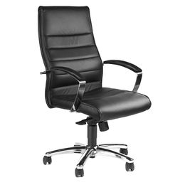 Topstar Chefsessel, Leder schwarz, Armlehnen mit Lederbezug