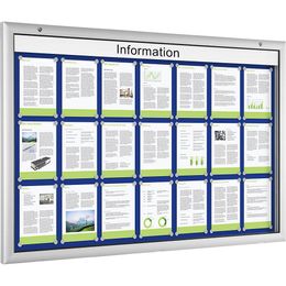 Flachschaukasten, f&uuml;r 21 x DIN A4, enzianblau kaiserkraft