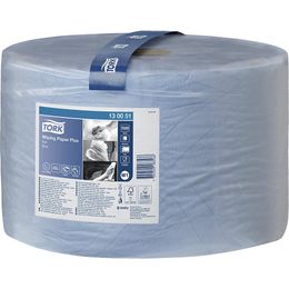 Tork Mehrzweck-Papierwischt&uuml;cher, stark, Hybrid-Qualit&auml;t, 2-lagig, blau, VE 1 Rolle, 1500 Blatt/Rolle