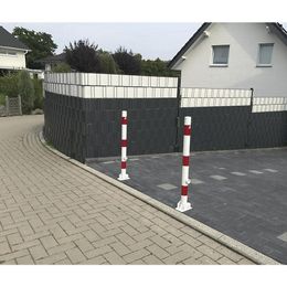 Schake Absperrpfosten, &Oslash; 60 mm, wei&szlig; / rot, klappbar, ohne &Ouml;se