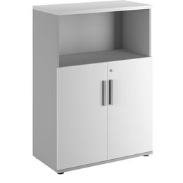 Schrank Portland, BxT 800 x 420 mm, H 1138 mm, T&uuml;rh&ouml;he 700 mm, lichtgrau / wei&szlig; kaiserkraft