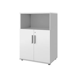 Schrank Portland, BxT 800 x 420 mm, H 1138 mm, T&uuml;rh&ouml;he 700 mm, lichtgrau / wei&szlig; kaiserkraft