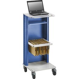 ANKE Laptop- / Ger&auml;tewagen, mit H&auml;ngeregistratur, grau / blau