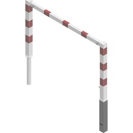 Schake Wegesperre, schwenkbar, mit Oberholm, wei&szlig; mit roten Reflexstreifen, Breite 1500 mm