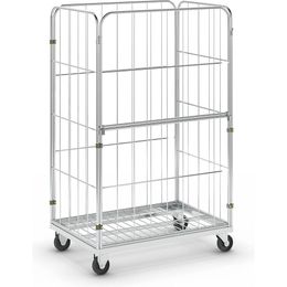 Transport- und Verkaufscontainer, Vorderwand abklappbar, HxBxT 1870 x 1200 x 800 mm, Rad-&Oslash; 100 mm kaiserkraft
