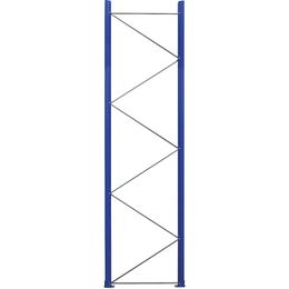 eurokraft pro Palettenregal-Stützrahmen, zerlegt, enzianblau RAL 5010 / verzinkt, HxT 3990 x 1100 mm