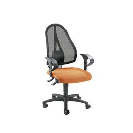 Topstar B&uuml;rostuhl OPEN POINT P, Netzr&uuml;ckenlehne schwarz, ohne Armlehnen, Sitzbezug orange
