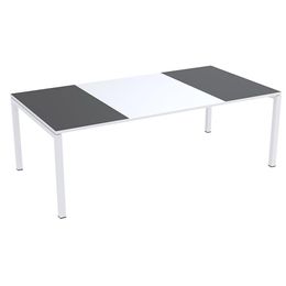 easyDesk Konferenztisch easyDesk®, HxBxT 750 x 2200 x 1140 mm, weiß/anthrazit
