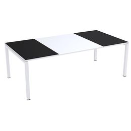 easyDesk Konferenztisch easyDesk®, HxBxT 750 x 2200 x 1140 mm, weiß/schwarz