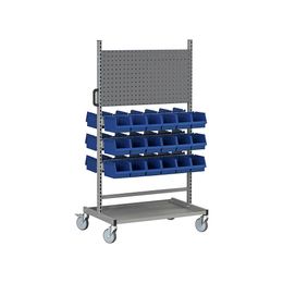 Werkzeug- und Materialwagen, mit Lochwand und 6 K&auml;stenschienen, LxBxH 925 x 610 x 1650 mm kaiserkraft