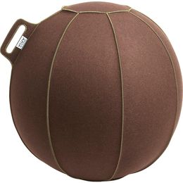 VLUV VELT Sitzball, aus Merino-Wollfilz, 600 - 650 mm, braun-meliert/gr&uuml;n