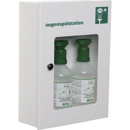 B-Safety Augenspülschrank, mit 2 x 500-ml-Augenspülflaschen, weiß