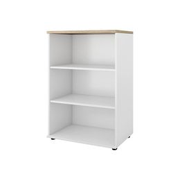 Büroregal Portland, HxBxT 1138 x 800 x 420 mm, weiß gebürstet / Eiche kaiserkraft