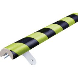 SHG Knuffi&reg; Eckschutz mit Montageschiene, Typ A, 1-m-St&uuml;ck, schwarz / fluoreszierend
