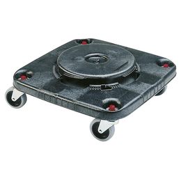 Rubbermaid BRUTE® Transportroller, eckig, 4 Lenkrollen, Bajonettverschluss, PE/Metall, grau