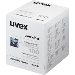 Uvex Feuchtreinigungstücher 9963005, Inhalt pro Box 100 Tücher, für Sichtscheiben