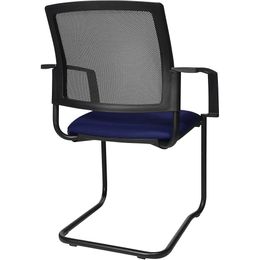 Topstar Netz-Stapelstuhl, Freischwinger, VE 2 Stk, Sitz blau, Gestell schwarz