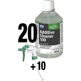 Bio-Circle Haft- und Trennmittel-Reiniger Additive Cleaner 100, 20 Flaschen à 500 ml und 10 Sprayer, Inhalt 10 l