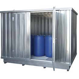 LaCont Gefahrstoff-Lagercontainer f&uuml;r gew&auml;ssergef&auml;hrdende Medien, Au&szlig;en-HxBxT 2385 x 3075 x 2075 mm, verzinkt