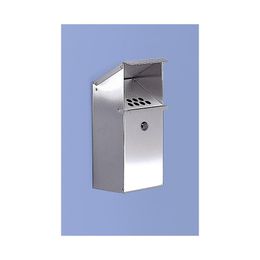 Var Wandascher aus Edelstahl, Inhalt 3,7 l, abschlie&szlig;bar, HxBxT 410 x 180 x 150 mm