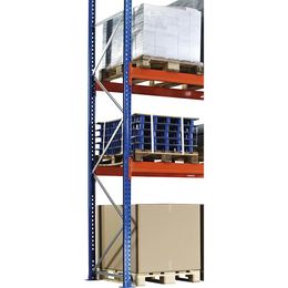 Schulte Palettenregal-St&auml;nderrahmen, Stahl, H&ouml;he 4000 mm, St&uuml;tzrahmen-BxT 100 x 1100 mm