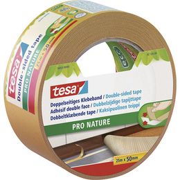 Tesa Doppelseitiges Klebeband, Pro Nature, VE 24 Rollen, braun, Bandbreite 50 mm
