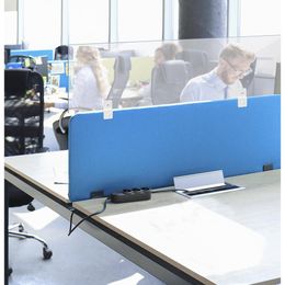 SMIT VISUAL Hygieneschutzwand f&uuml;r Schreibtisch-Trennw&auml;nde, HxBxT 300 x 1600 x 5 mm, transparent