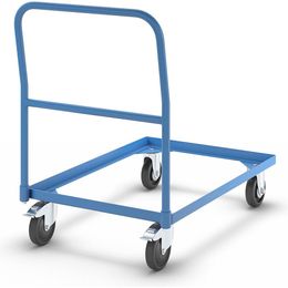 eurokraft pro Magazinwagen Stahl, Rahmen LxB 830 x 580 mm, f&uuml;r Drahtgitterk&ouml;rbe, Tragf&auml;higkeit 200 kg