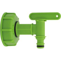 IBC-Adapter mit kleinem Hahn, PE, H 100 mm, grün kaiserkraft