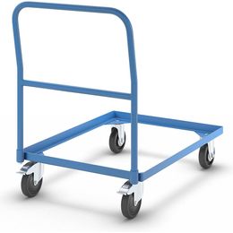 eurokraft pro Magazinwagen Stahl, Rahmen LxB 810 x 610 mm, f&uuml;r Stapelk&auml;sten, Tragf&auml;higkeit 200 kg