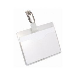 Durable Namensschilder mit Clip-Befestigung, HxB 60 x 90 mm, Tasche offen, VE 50 Stk