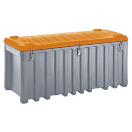 CEMO Universalbox aus Polyethylen, Inhalt 750 l, Traglast 400 kg, grau / orange