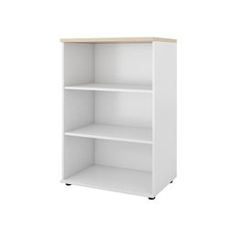 Büroregal Portland, HxBxT 1138 x 800 x 420 mm, weiß gebürstet / Birke kaiserkraft