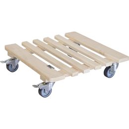 Wagner Pflanzenroller Holz PIANO, Tragf&auml;higkeit 200 kg, LxB 380 x 380 mm, natur