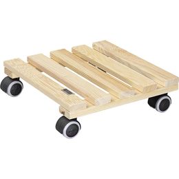 Wagner Pflanzenroller Holz NATURE, Tragfähigkeit 100 kg, VE 2 Stk, LxB 290 x 290 mm, natur