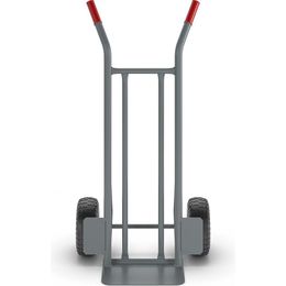 eurokraft basic Stahl-Sackkarre, mit 2 senkechten Streben, Tragf&auml;higkeit 150 kg, pannensichere Bereifung