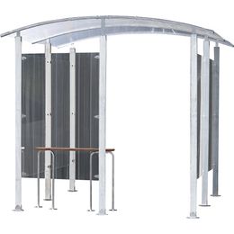 Mottez Raucherunterstand, Metall, Unterstand, Metall Modell zur Wandbefestigung 4 m², HxB 2205 x 2350 mm, Metalloptik