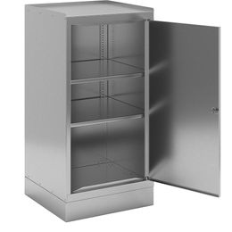 Edelstahl-Werkzeugschrank, mit 2 Fachb&ouml;den, HxBxT 1000 x 500 x 500 mm kaiserkraft