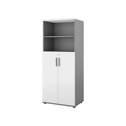 Schrank Portland, BxT 800 x 420 mm, H 1845 mm, T&uuml;rh&ouml;he 1060 mm, lichtgrau / wei&szlig; kaiserkraft