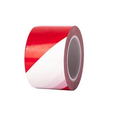 Ampere Bodenmarkierungsband, extrastark, Breite 75 mm, St&auml;rke 0,2 mm, rot/wei&szlig;