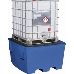 ASECOS PE-Auffangwanne f&uuml;r Tankcontainer IBC/KTC, mit Lagerbock, Auffangvolumen 1000 l
