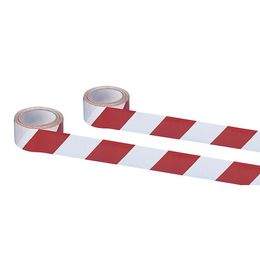 Moravia Selbstklebendes Warn- und Markierungsband, Farbe Rot / Wei&szlig;, VE 2 Rollen