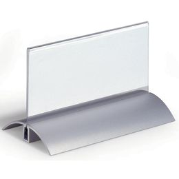 Durable Tischnamensschild, Acryl mit Aluminiumfu&szlig;, HxB 61 x 150 mm, VE 12 Stk
