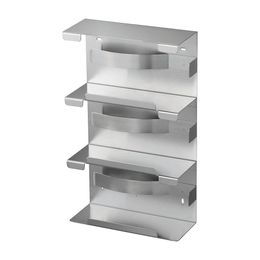 AIR-WOLF Handschuh- und Kosmetiktuchspender, für 3 Boxen, HxBxT 403 x 240 x 99 mm, Edelstahl, gebürstet