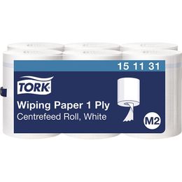 Tork Papierwischtücher Innenabrollung, 1-lagig, weiß, VE 6 Rollen, Advanced Qualität, unperforiert