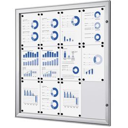 eurokraft pro Schaukasten mit Fl&uuml;gelt&uuml;r, Au&szlig;en-BxHxT 960 x 1005 x 33 mm, Metallr&uuml;ckwand