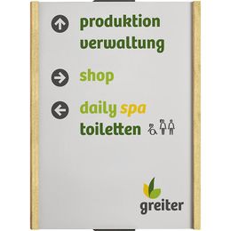 Wegweiser Alu-Holz-Serie, DIN A4 hoch, HxB 297 x 219 mm, Ahorn kaiserkraft