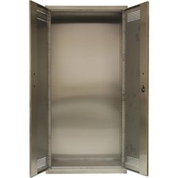 eurokraft pro Umweltschrank, Leergeh&auml;use, aus Edelstahl mit 2 T&uuml;ren, HxBxT 1950 x 950 x 420 mm
